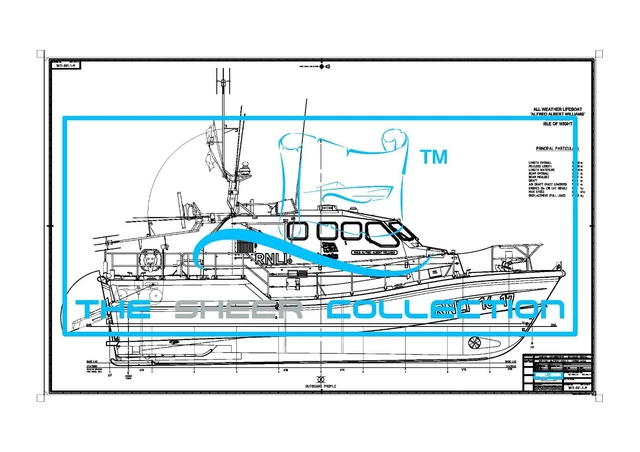 RNLI TAMAR CLASS Lifeboat Drawings Plans 1:12 Scale EUR 57,45 - PicClick FR
