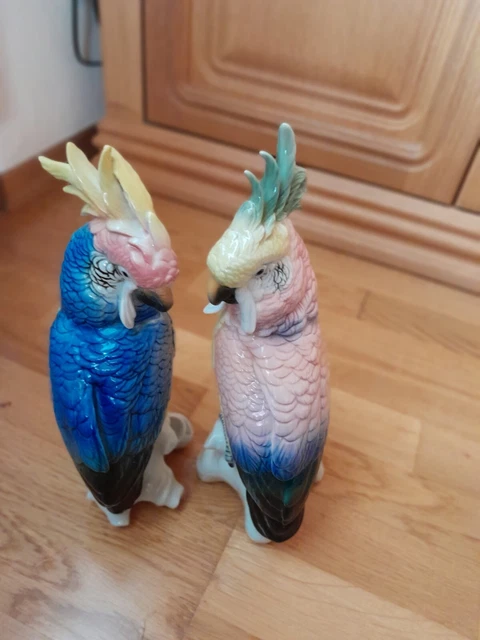 KARL ENS ,VINTAGE Porzellanfiguren bzw -Papagaipärchen Große H-29 cm , EUR 540,00 - PicClick DE