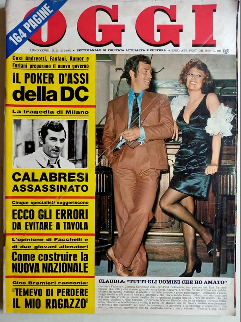 OGGI 1972 N°22 Claudia Cardinale+Johnny Hallyday E Sylvie Vartan - 6B EUR 12,00 - PicClick IT
