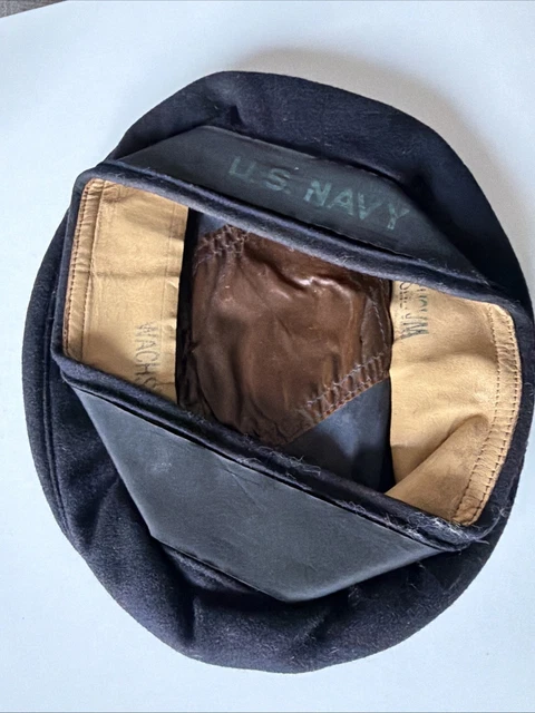 WW2 US NAVY Enlisted Wool Sailor Beret Donald Duck Flat Cap Named ...