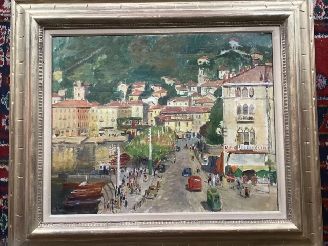 MID CENTURY IMPRESSIONIST oil painting landscape Como Italy Michael ...