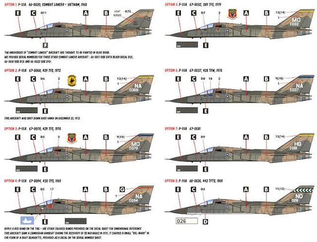 AUTOCOLLANTS CARACAL 1/72 GENERAL DYNAMICS F-111A AARDVARK EUR 14,95 ...