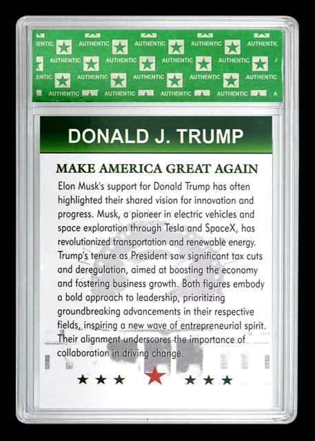💚LIMITED EDITION CARD 💥 Elon Musk & Donald Trump in Matrix Style 🕶️🖤 ...