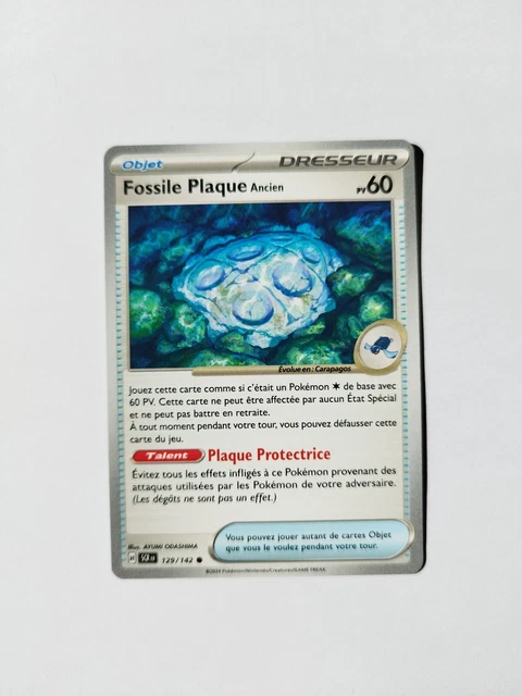 CARTE POKÉMON - Fossile Plaque Ancien - 129/142 - EV07 - Courrone ...