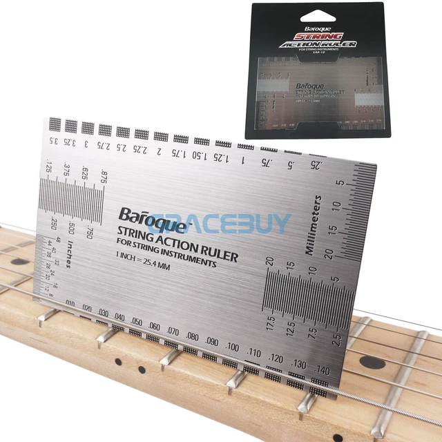 STRING GAUGE ACTION Ruler Guide Setup Measuring Luthier for Electric ...
