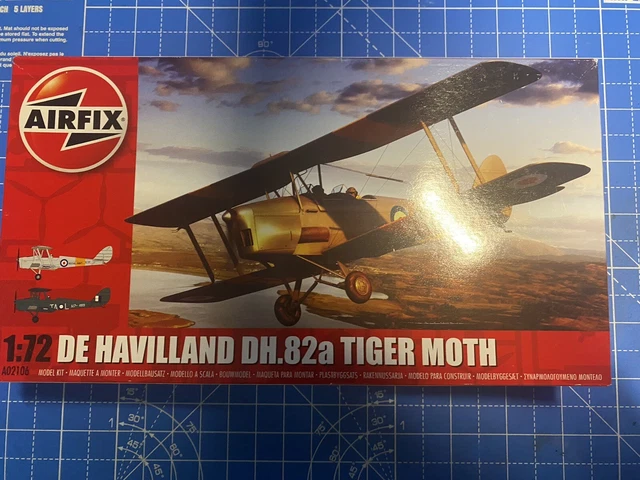AIRFIX 1:72 SCALE Model De Havilland DH.82a Tiger Moth Construction Kit ...
