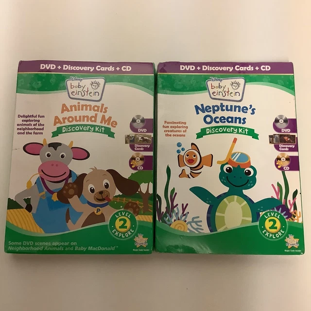 BABY EINSTEIN DISCOVERY Kit Lot - DVD/Cards-Neptune's Oceans Animals ...