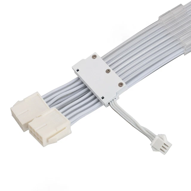 RGB PSU CABLES ARGB GPU Power Supply Cable 2x8 Pin Extension Cable Kit ...