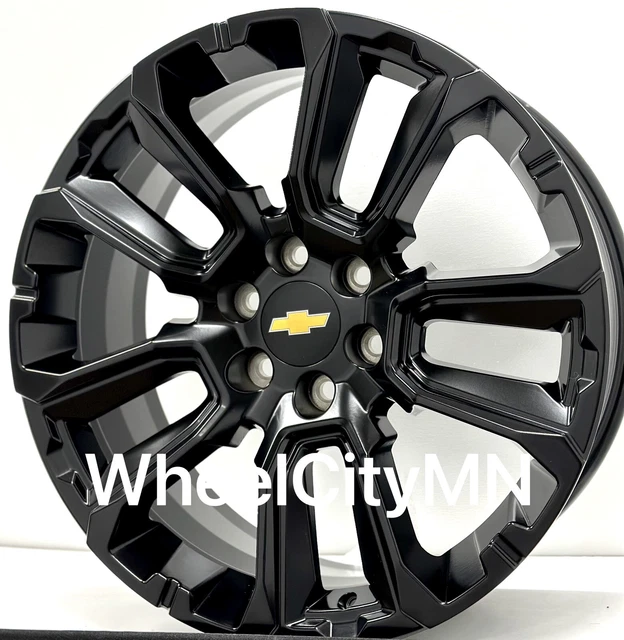 22& SATIN BLACK SRL replica OE wheels 2022 Chevy Silverado Tahoe ...