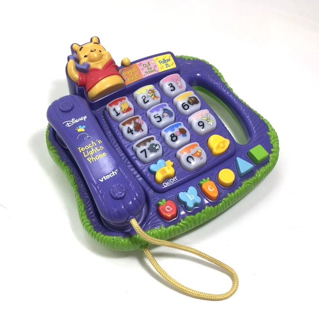 VTECH DISNEY WINNIE the Pooh Teach n Lights Phone Toy Musical ...