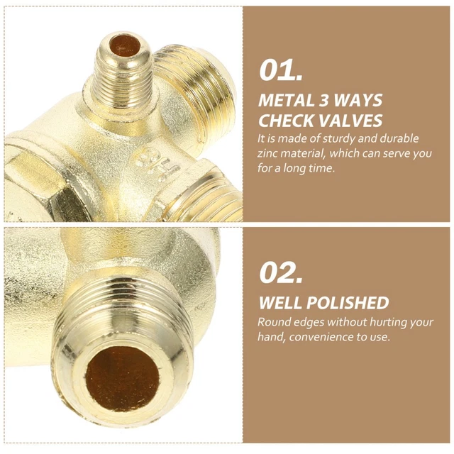 ONE WAY INLINE Check Valve Brass Threaded Air Non Return Compressor ...