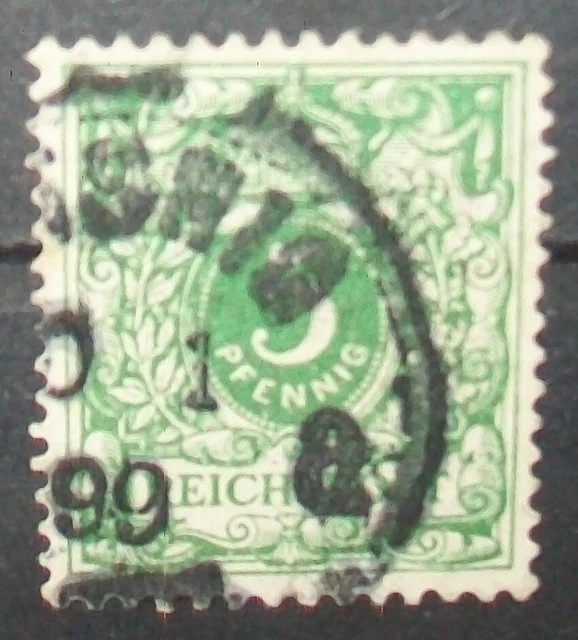 N°683C STAMP GERMAN DEUTSCHES REICHSPOST 1889 CANCELED CHECKED Aus EUR ...
