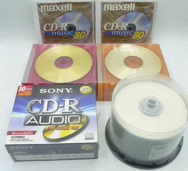 LOT OF 82 CD-R Recordable CDs 80 Min 700 MB Blank Discs New In Original ...