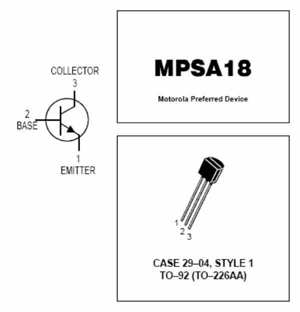 [40 PIÈCES] MPSA18 Legacy NPN Silicium Gain Élevé Faible Bruit Transistor High hFE EUR 16,63 ...