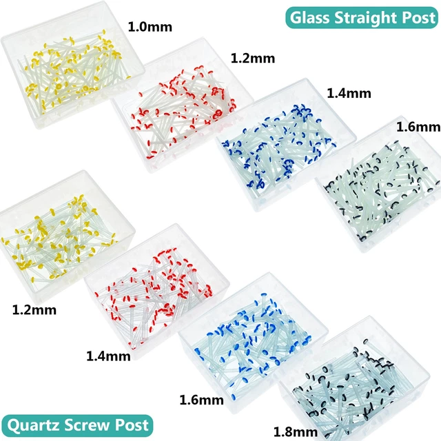 Dental Crystals 200 Pcs Dental Fiber Post Kit - Glass Quartz ...