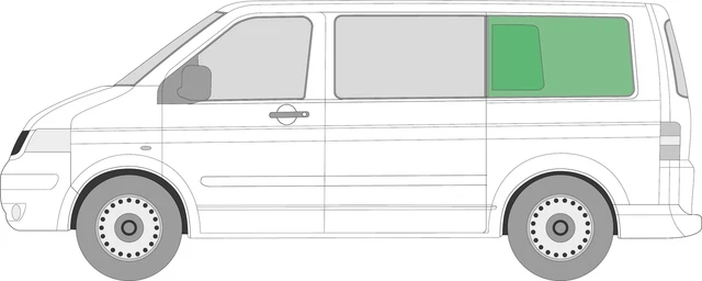 VW T5 TRANSPORTER JK Rear Side Sliding Window Privacy Tint Nearside ...