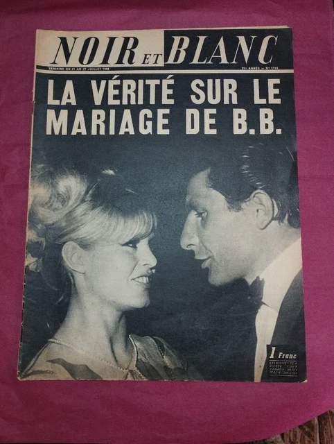 1966 BRIGITTE BARDOT Gunther Sachs Antoine Pinup Revue Noir Et Blanc n° 1116 EUR 10,00 - PicClick FR