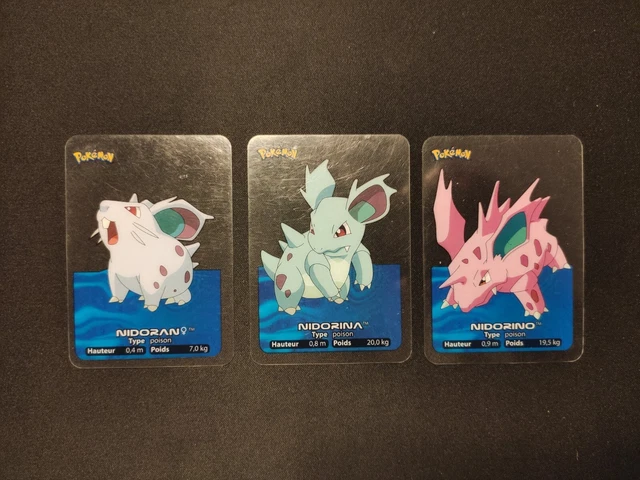 CARTE POKÉMON LAMINCARDS FR - Nidoran #29, Nidorina #30, Nidorino #33 ...
