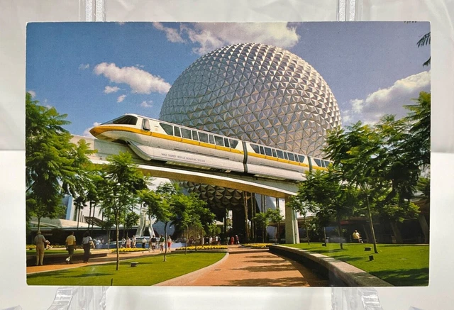 VINTAGE 1980S DISNEY World Epcot Monorail Future World Postcard Orlando ...