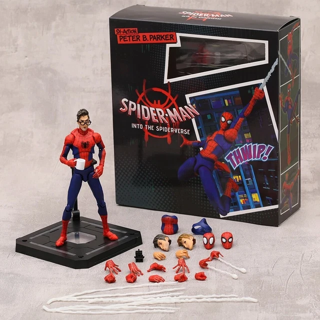 Spider-man Into The Spider-verse Peter B.parker Spiderman Pvc
