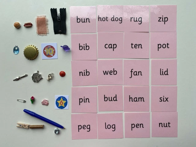 MONTESSORI PINK SERIES objects and matching cards a set of 10, or 20 ...