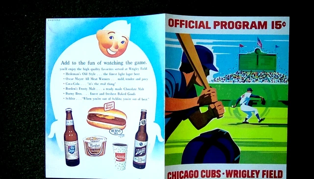 CARTE DE SCORE Programme Wrigley Atlanta Braves Vs Chicago Cubs ...