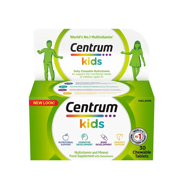 CENTRUM KIDS MULTIVITAMIN And Minerals 30 Chewable Tablets Nutritional ...