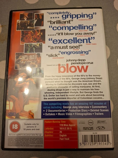 BLOW (DVD 2002) Ted Demme Johnny Depp Penelope Cruz £2.23 - PicClick UK