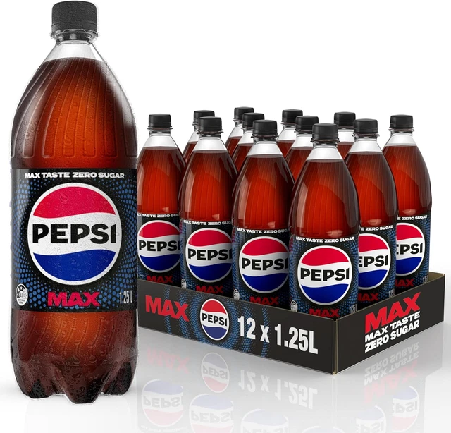 PEPSI MAX ZERO Sugar Cola Soft Drink, 12 X 1.25L $41.99 - PicClick AU