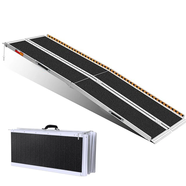 7FT PORTABLE WHEELCHAIR Ramp Folding Anti-Slip Aluminum Steps for Home ...