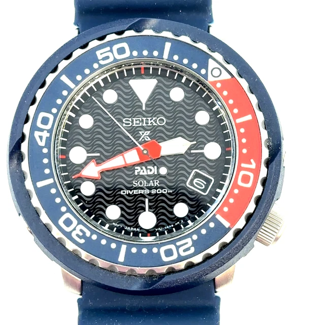SEIKO PROSPEX SNE499P1 PADI Solar Tuna Watch V157 Pepsi Blue Red-Mint ...