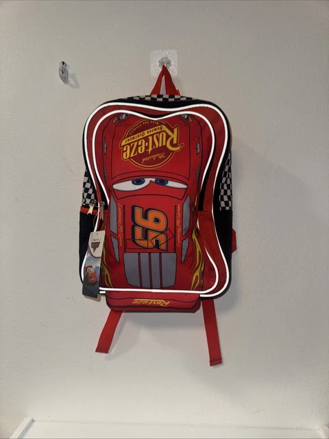 DISNEY PIXAR CARS Lightning McQueen Rust-eze Backpack Red Backpack ...