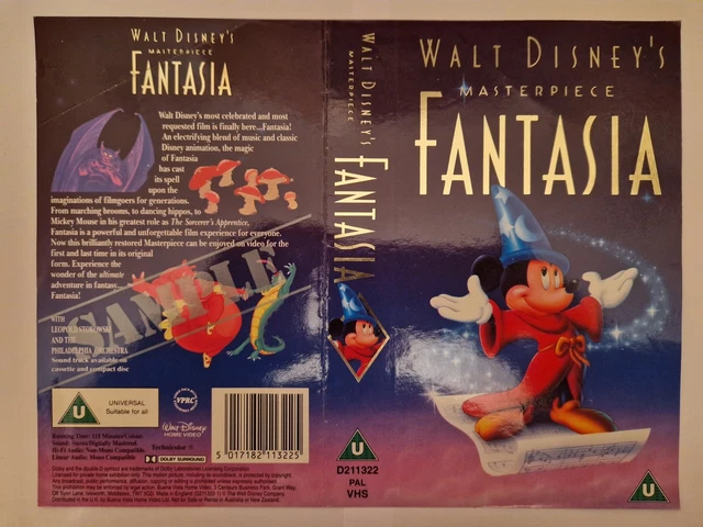 FANTASIA - WALT Disney - Promo Sample Video Sleeve/Cover #B17277 £1.99 ...