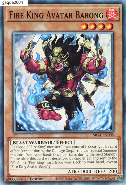 YUGIOH FIRE KING Avatar Barong SR14-EN005 gemeinsame 1. Auflage EUR 1,40 - PicClick DE