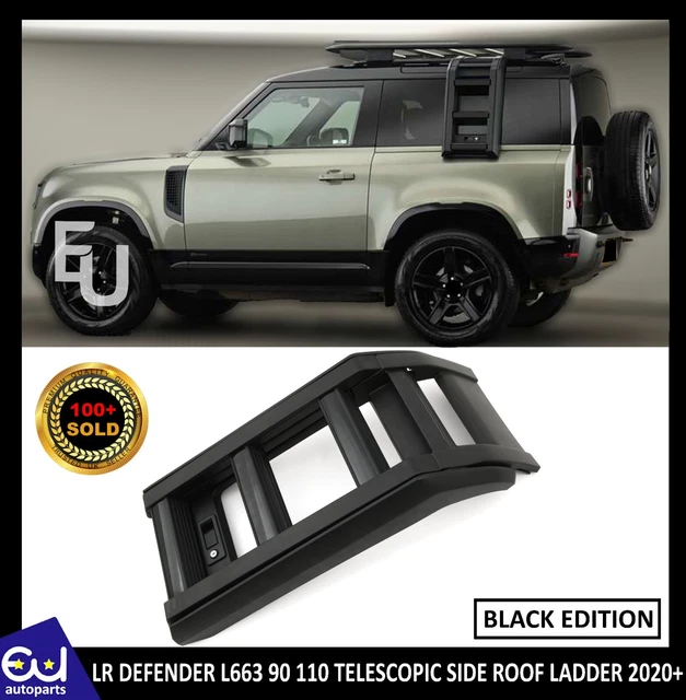 FOR LAND ROVER Defender L663 90 110 Black Side Deployable Folding Roof ...