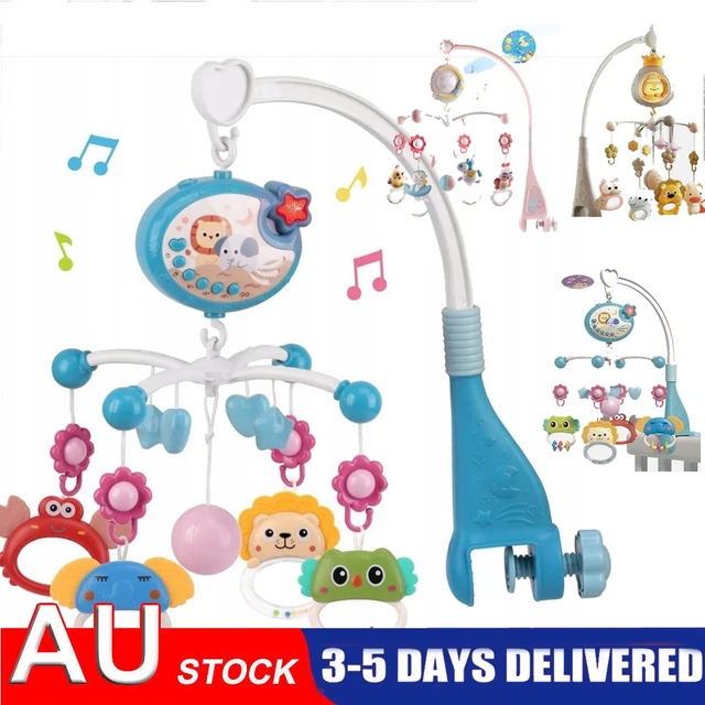 BABY MOBILE CRIB Cot Musical Wind up Toys Music Box Hanger Arm Bed Bell ...