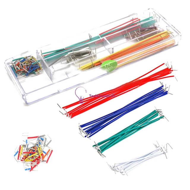 140PCS SOLDERLESS BREADBOARD Jumper Cable Wire Kit Box DIY Shield for ...