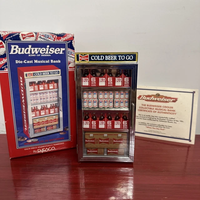 BUDWEISER DIE CAST MUSICAL BANK 1998 ORIGINAL BOX Vintage Tested Works ...