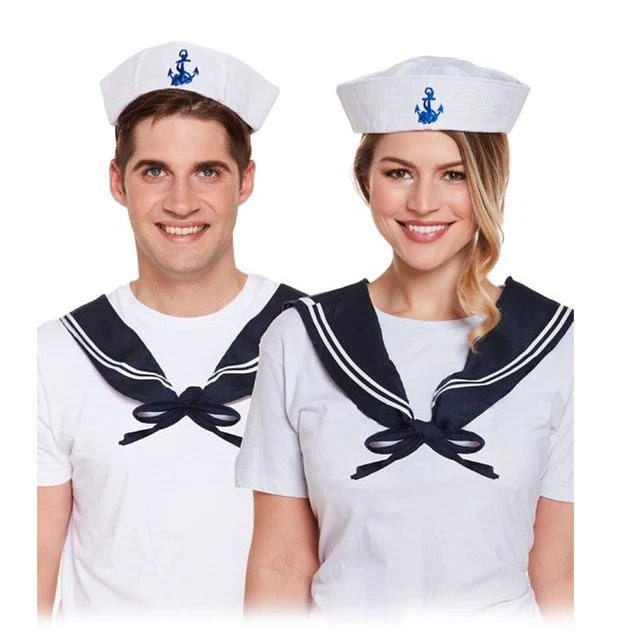 Adult Sailors Set Navy Military Captain Ladies Men Fancy Dress Costume
