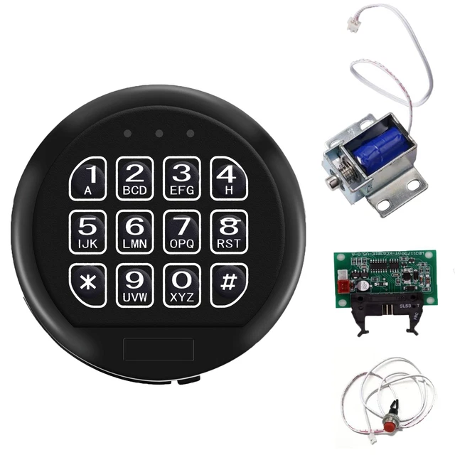 GUN SAFE LOCK Replacement Black Keypad with Solenoid Lock For Safe Box ...