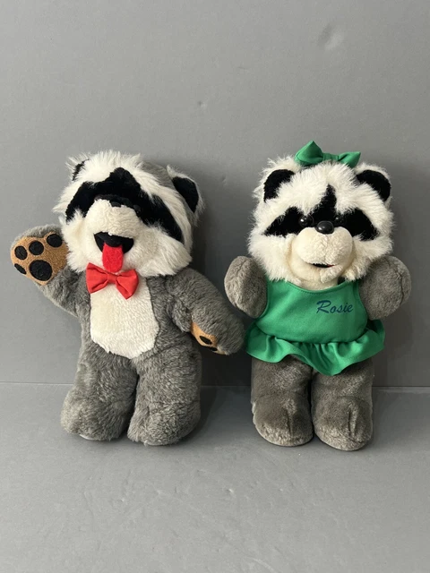 RUDA HOLIDAY PARK Rudi And Rosie Raccoon Mascots Soft Toys Vintage ...
