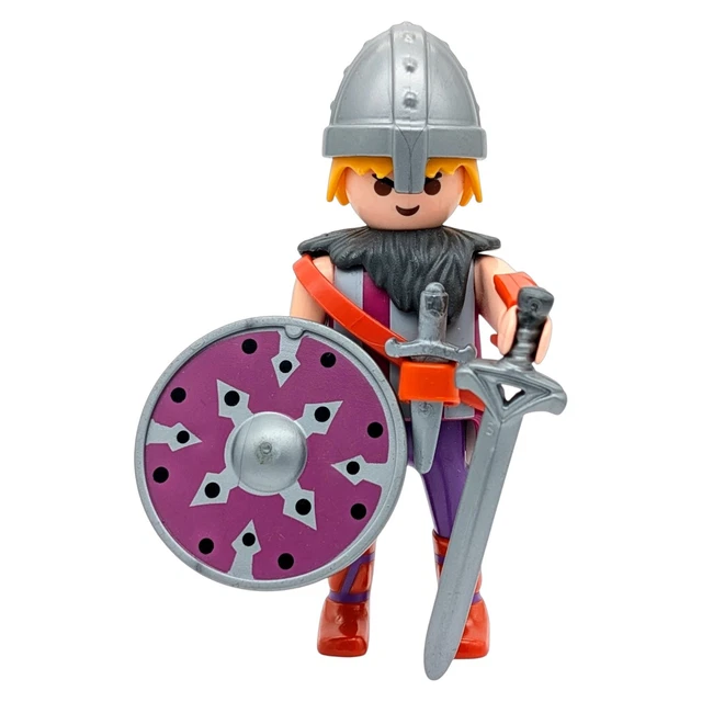 PLAYMOBIL FIGURINE DE guerrier violet avec épée et bouclier médiévaux ...