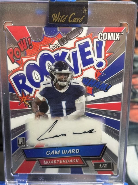 NFL WILD CARD 2025🔥 Cam Ward 🔥 AUTO /2 Comix Rookie PULITO EUR 0,86 ...