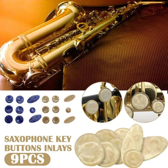9 PCS SAXOPHONE Key Buttons Inlays/ For Alto Tenor Soprano Sax ...