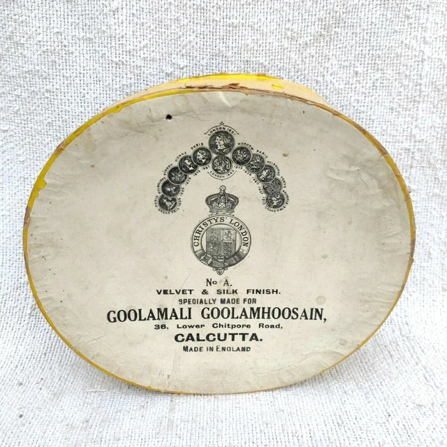 1940S VINTAGE GOOLAMALI Goolamhoosain Christys Hat Carton Boîte Angleterre CB349 EUR 106,14 ...