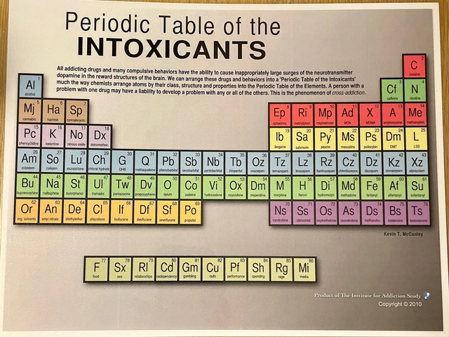 PERIODIC TABLE OF THE INTOXICANTS LAMINATED CHART by Kevin T. McCauley ...