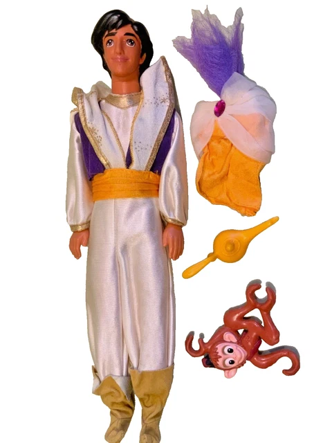 DISNEY ALADDIN PRINCE 290mm tall playset doll + monkey + clothing ...