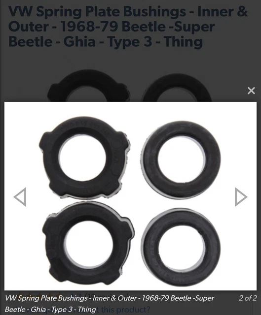 VW SPRING PLATE Bushings- Inner&Outer- 1968-79 Beetle- Super Beetle ...