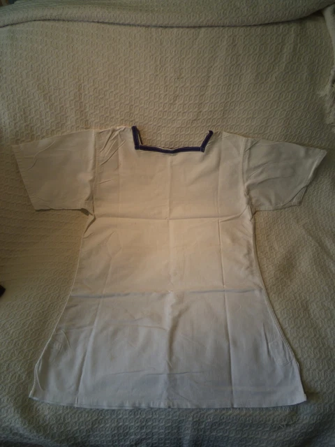 POST-WW2 ROYAL NAVY Sailor’s White Square Neck Rig T-Shirt Vest Uniform ...