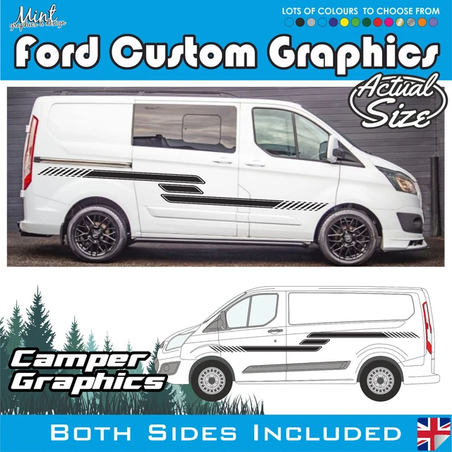 FORD TRANSIT CUSTOM SWB compatible MWB Camper van Motorhome Graphics ...